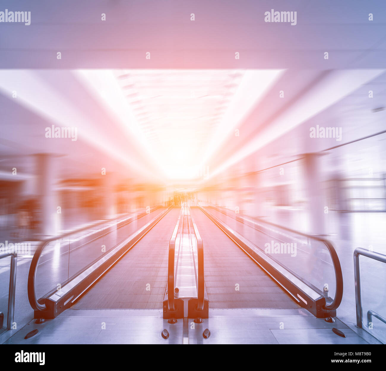 auto walkway moving on at shanghai airport Stock Photo - Alamy