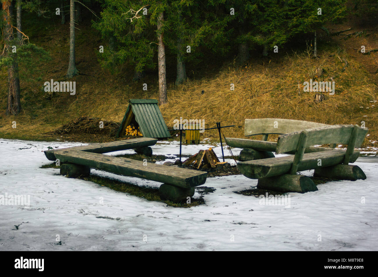 Benches fire place in hi-res stock photography and images - Alamy