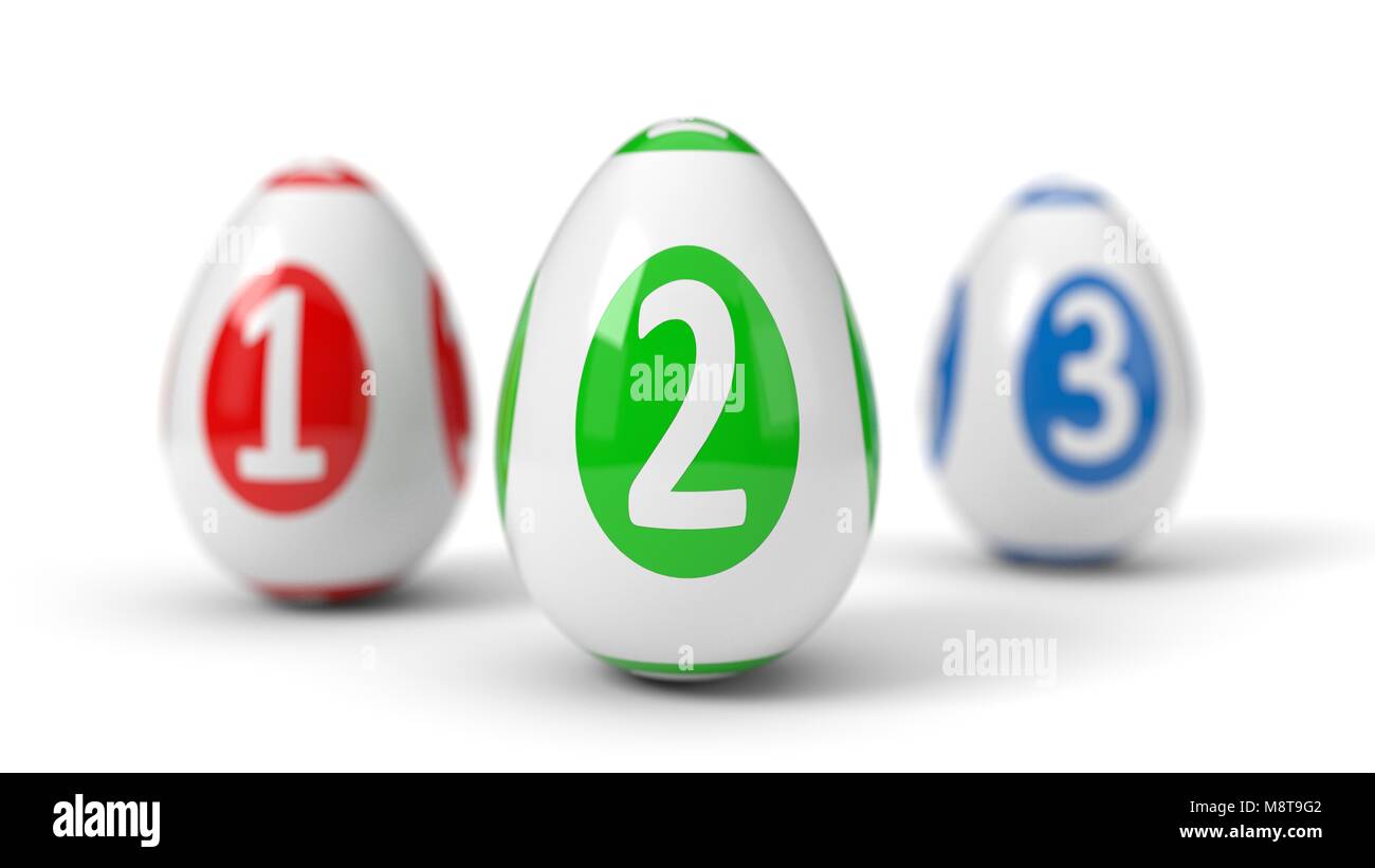 easter egg painted as lottery ball. 3d illustration Stock Photo - Alamy