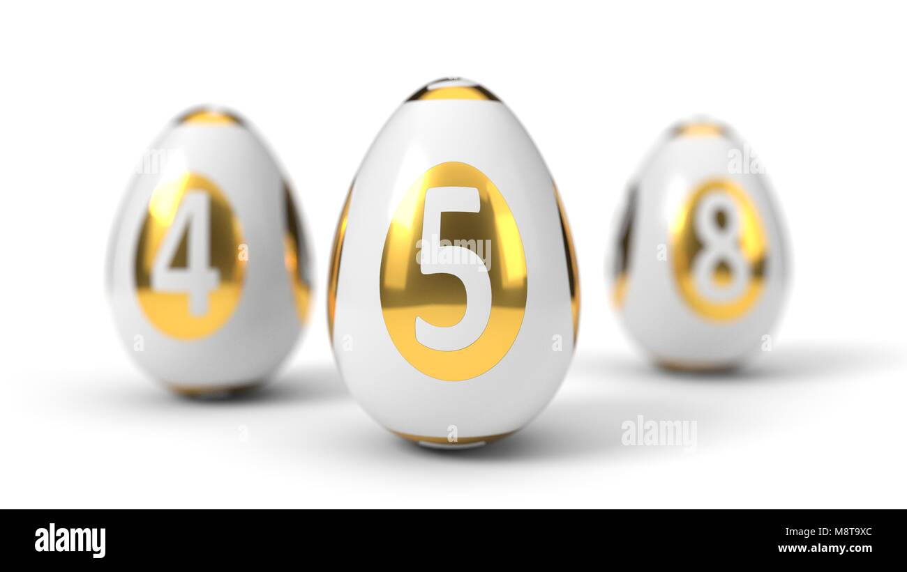 easter egg painted as lottery ball. 3d illustration Stock Photo - Alamy