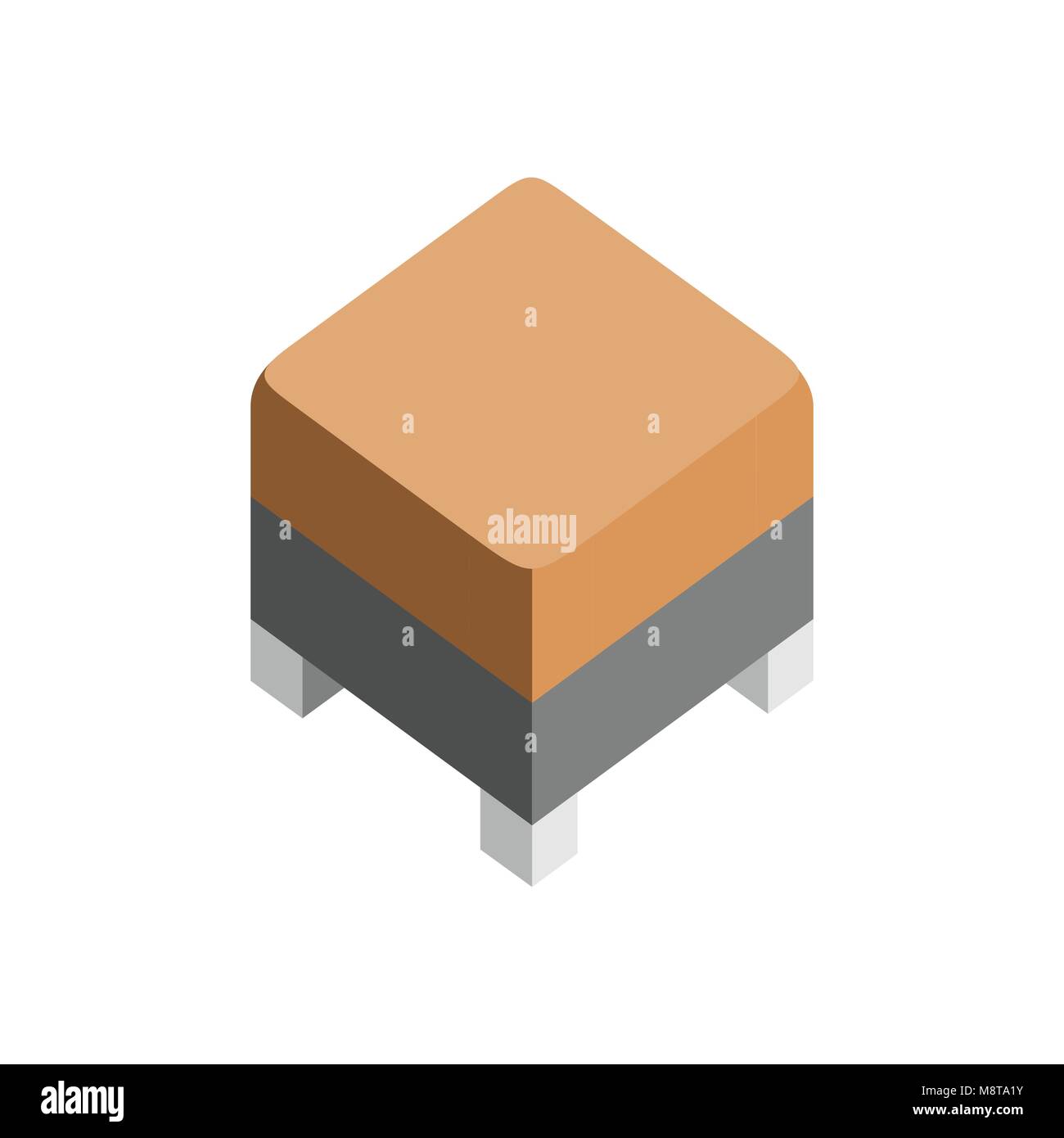 Single Small Seat Sofa 3D Isometric Furniture Vector Illustration ...