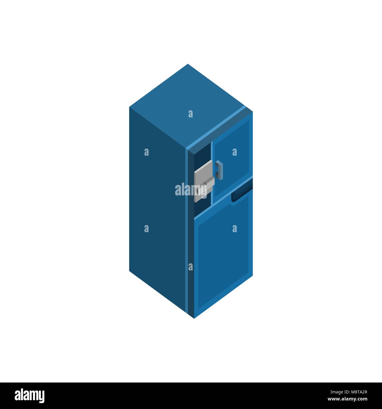 Refrigerator Cooling 3D Isometric Furniture Vector Illustration Graphic ...