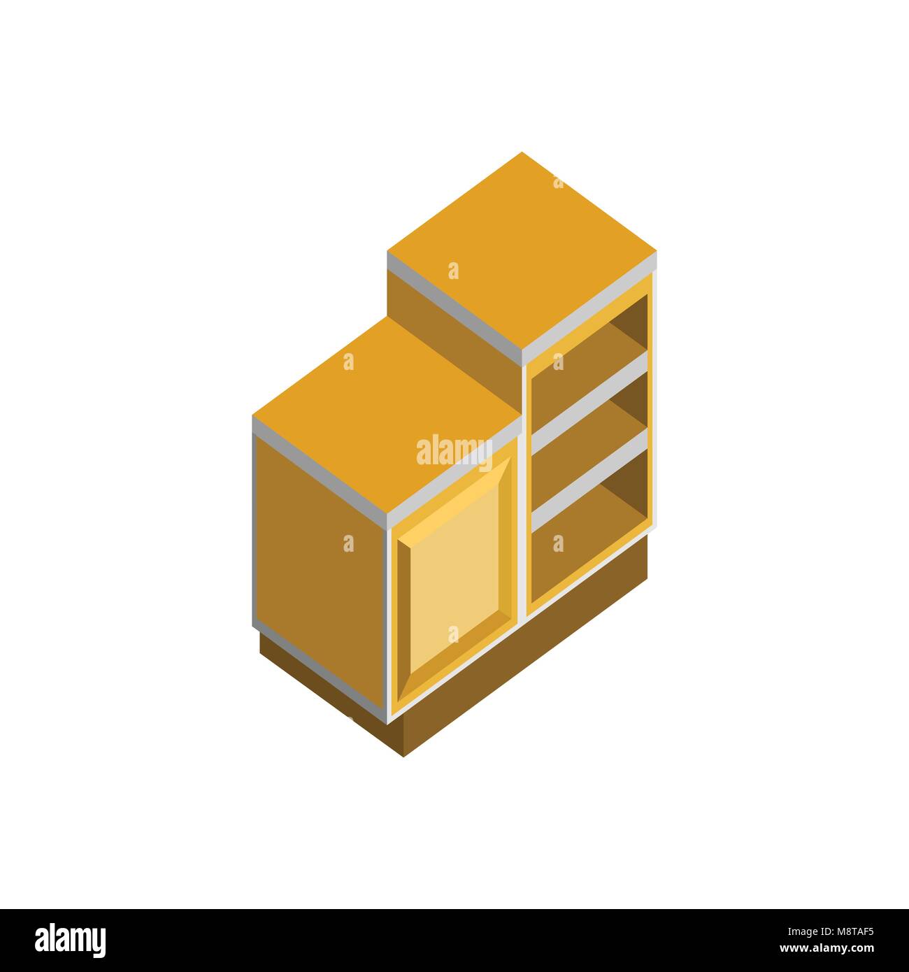 Cabinet Drawer 3D Isometric Furniture Vector Illustration Graphic ...