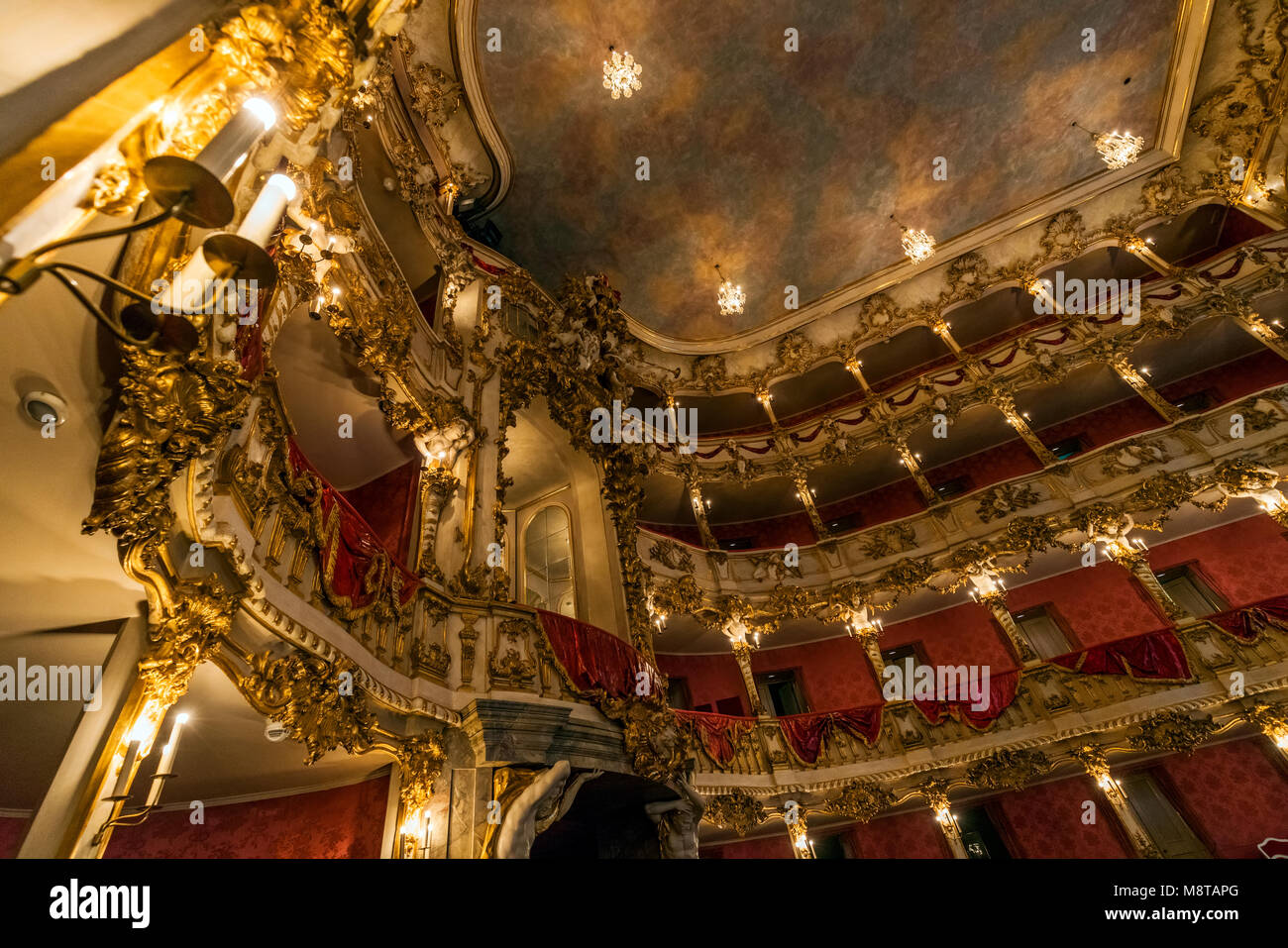 Beautiful interior of Old Residence Theatre in Munich. It is the former ...
