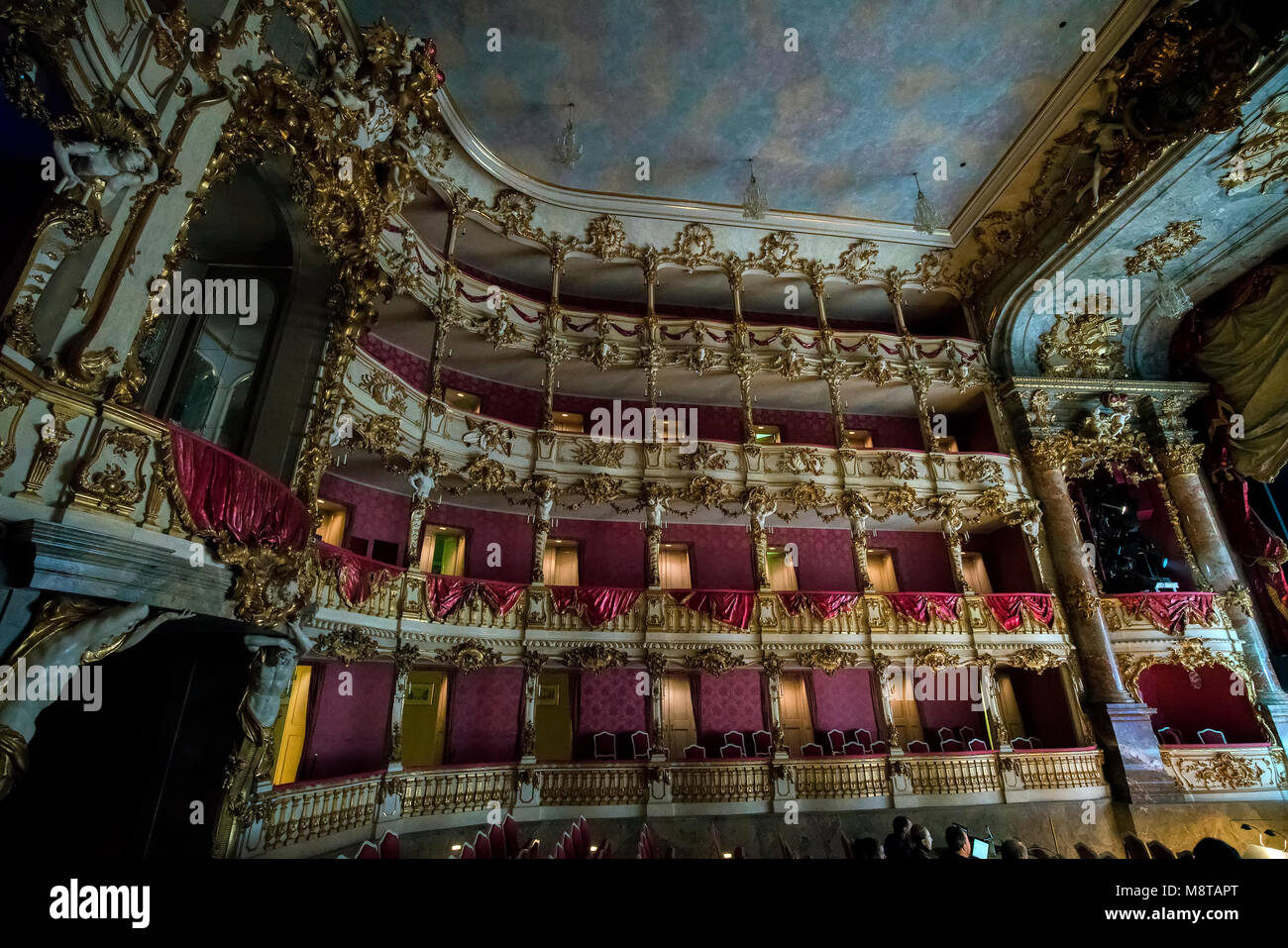 Beautiful interior of Old Residence Theatre in Munich. It is the former ...