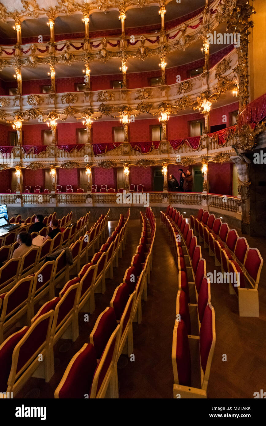 Beautiful interior of Old Residence Theatre in Munich. It is the former ...
