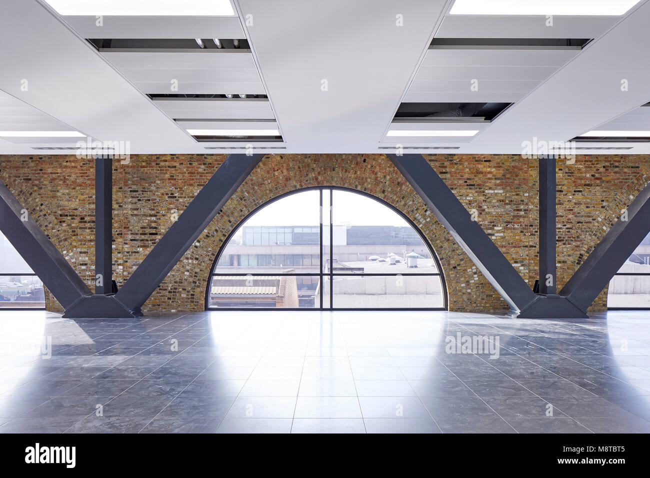 Interior view with curved window. The River Building, London, United ...