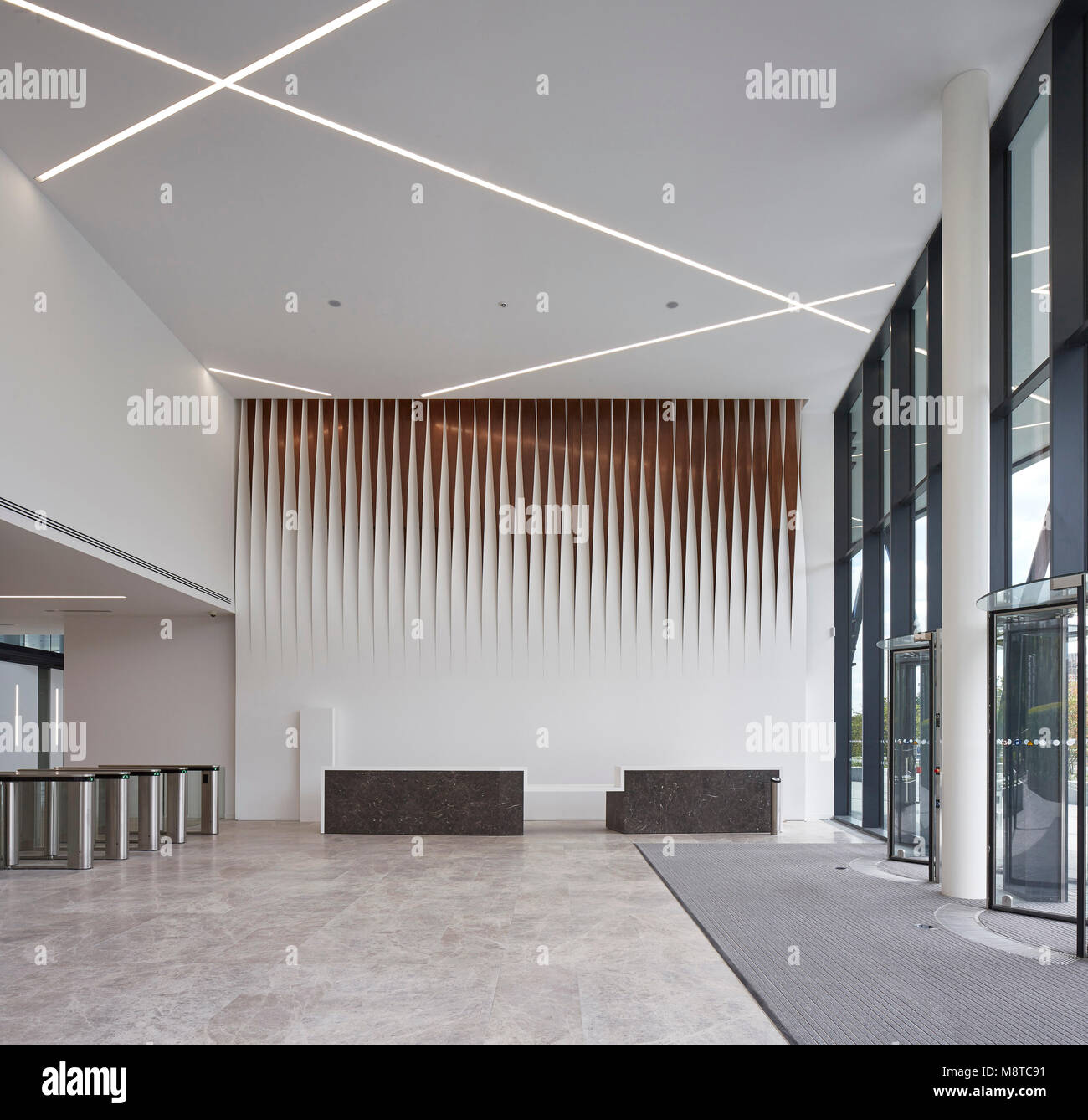 Reception area. 1 Forbury Place, Reading, United Kingdom. Architect ...