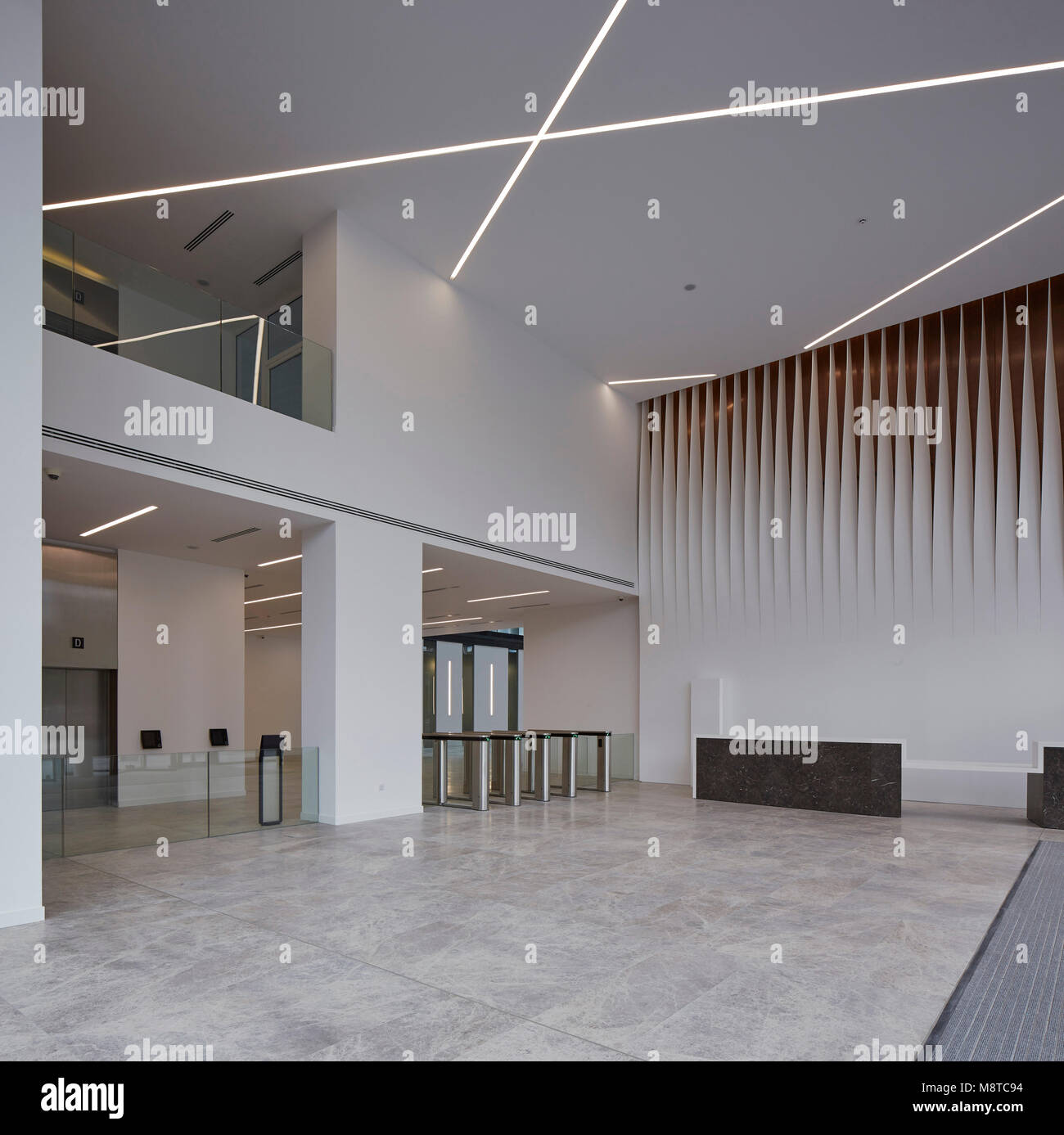 Reception area. 1 Forbury Place, Reading, United Kingdom. Architect ...