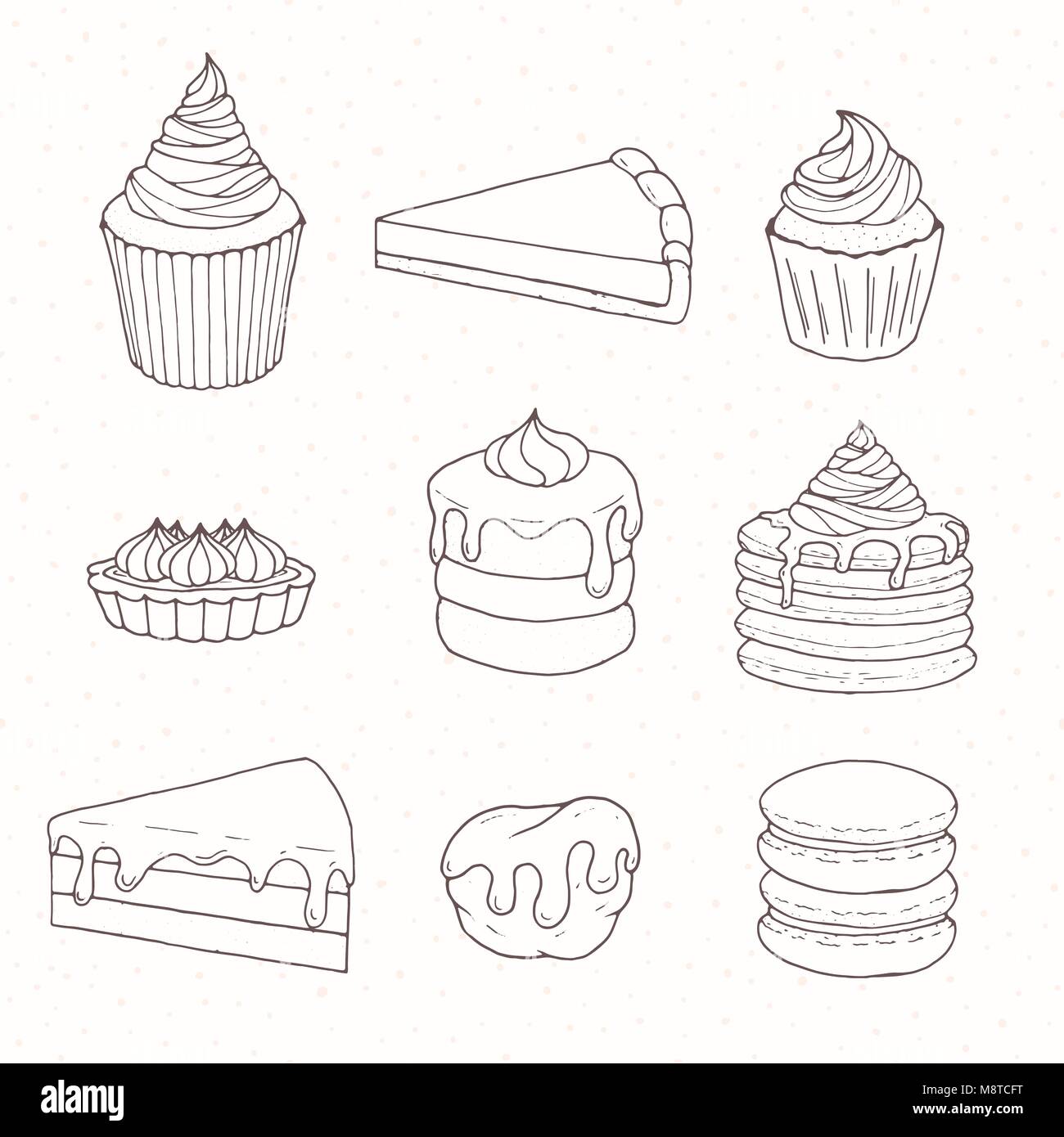 Hand drawing cake shop cakes hi-res stock photography and images - Alamy