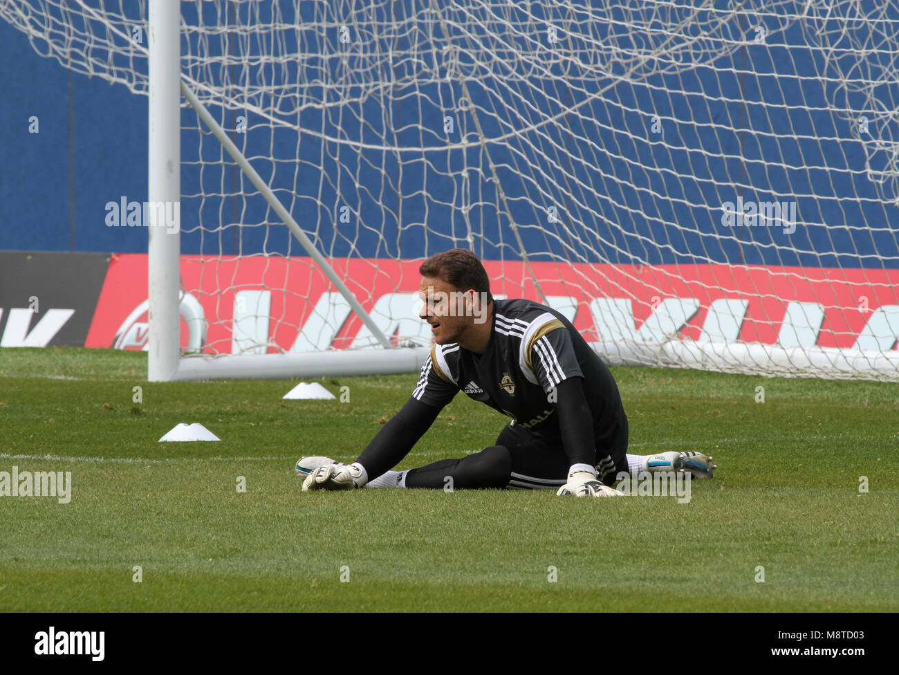 Northern Ireland goalkeeper Trevor Carson at training on 12 June 2015 ...