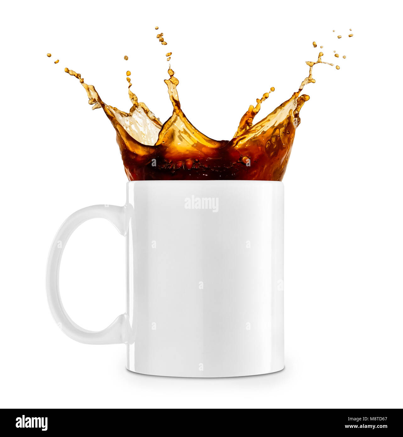spilling coffee in cup Stock Photo - Alamy