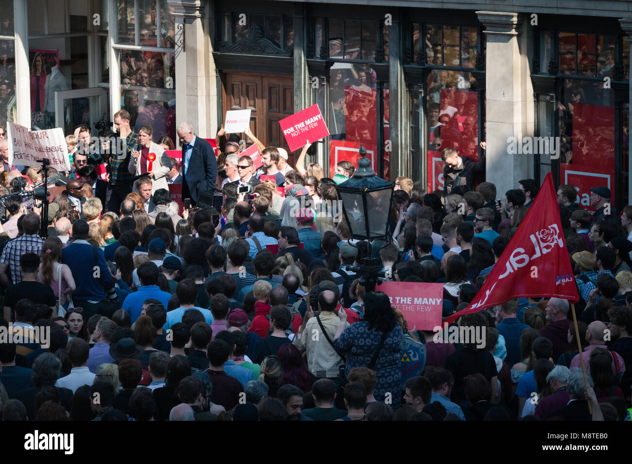 Rachael Maskell addresses the crowd whilst the Leader of the Labour ...