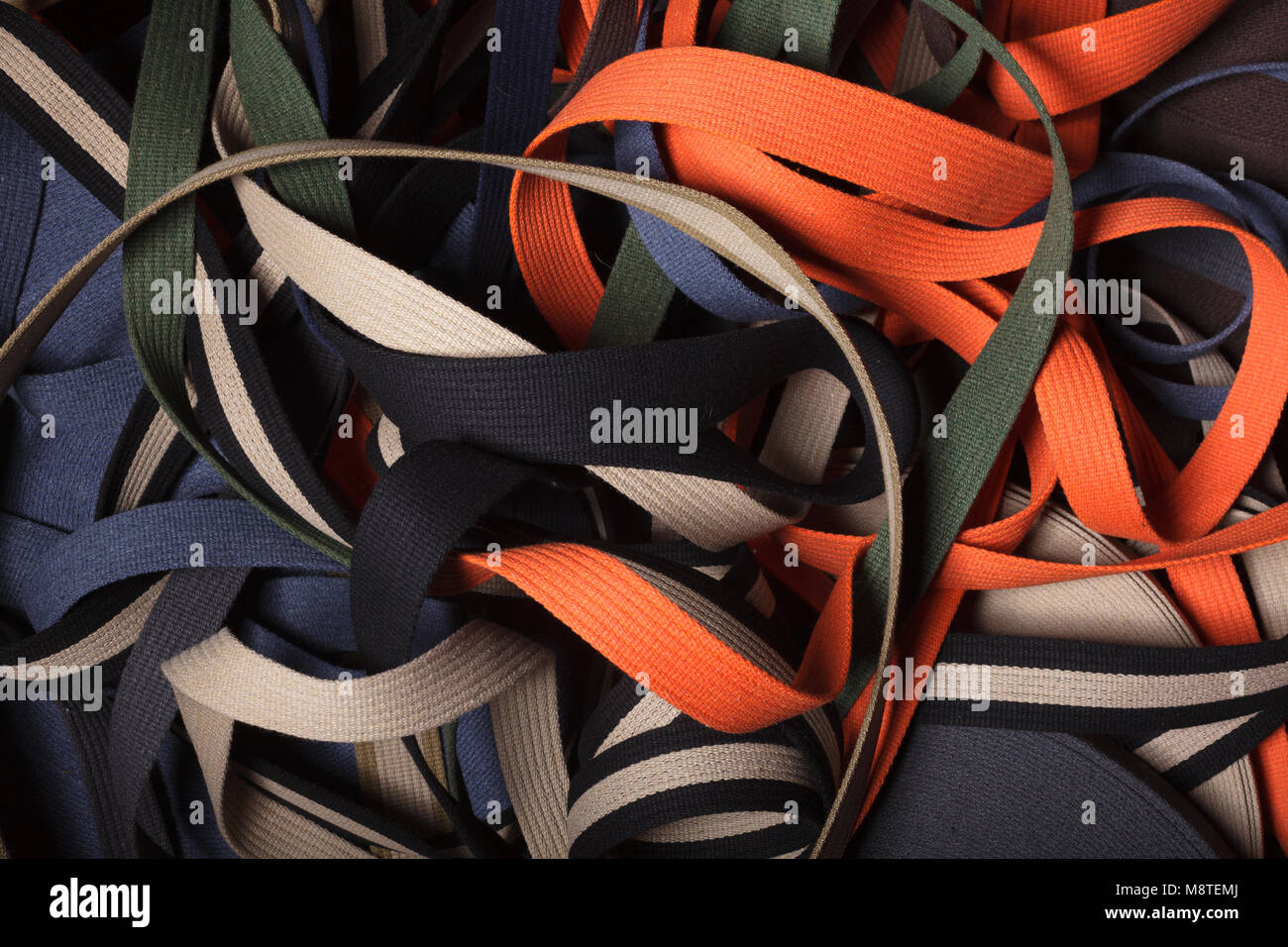 Nylon tubular webbing. > abstract of nylon straps, textil Stock Photo ...