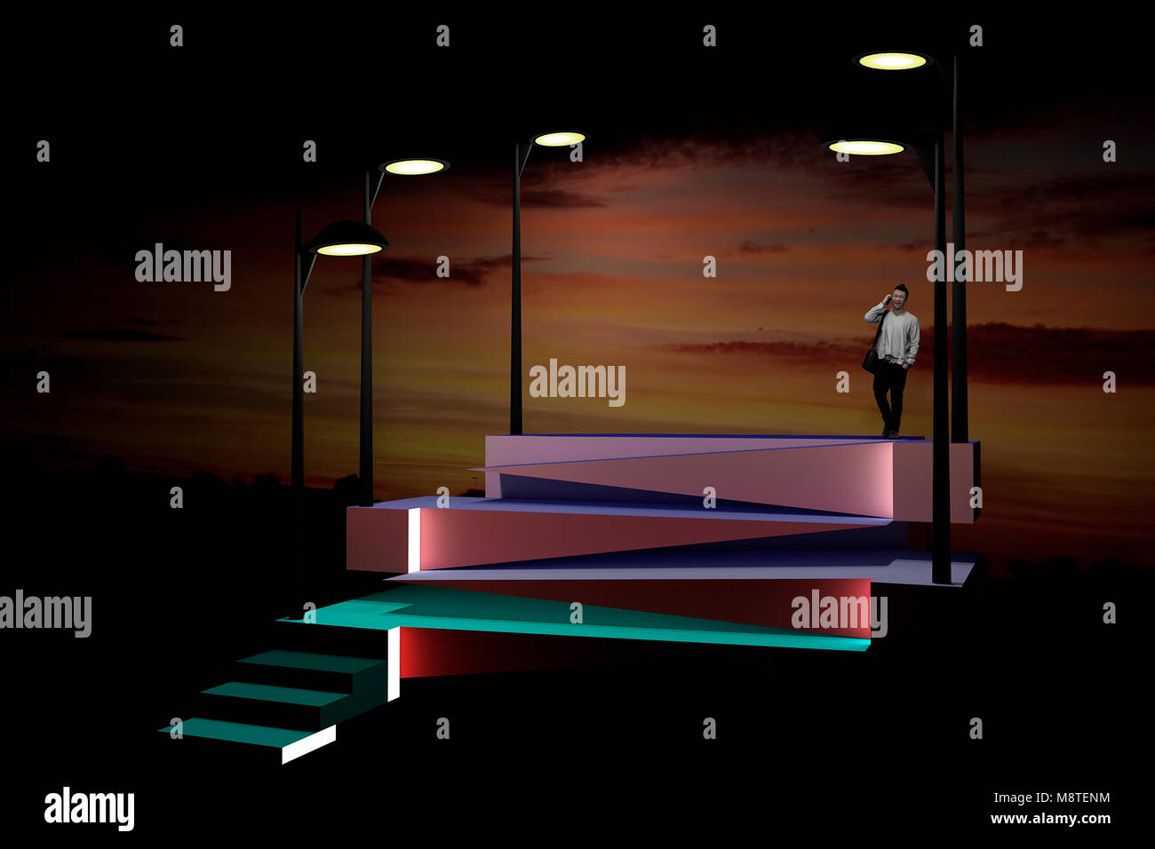 Businessman climbing up ladders hi-res stock photography and images - Alamy