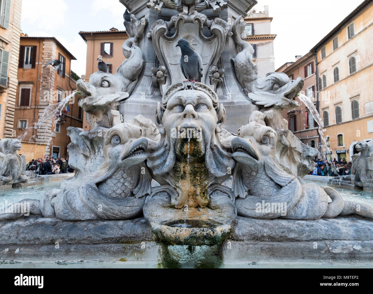 Rome, Italy. Detail of the Pantheon Fountain (1570) by Jacopo della ...