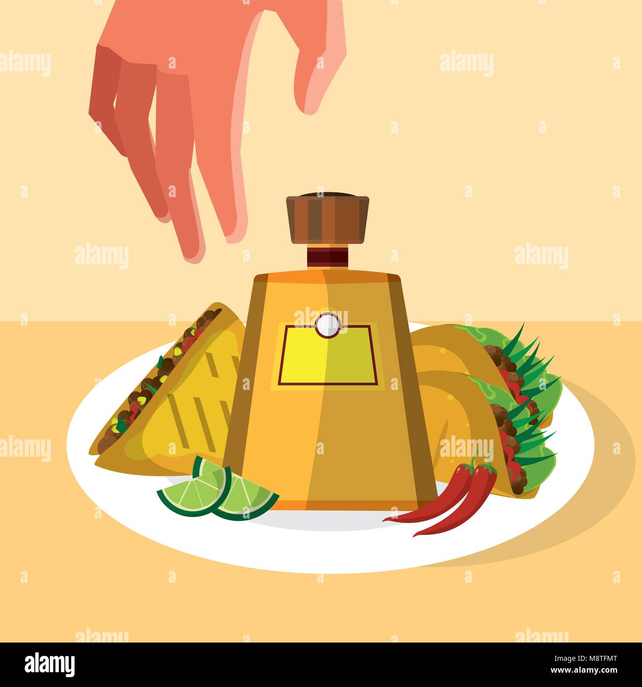 Hand grabbing mexican food Stock Vector Image & Art - Alamy