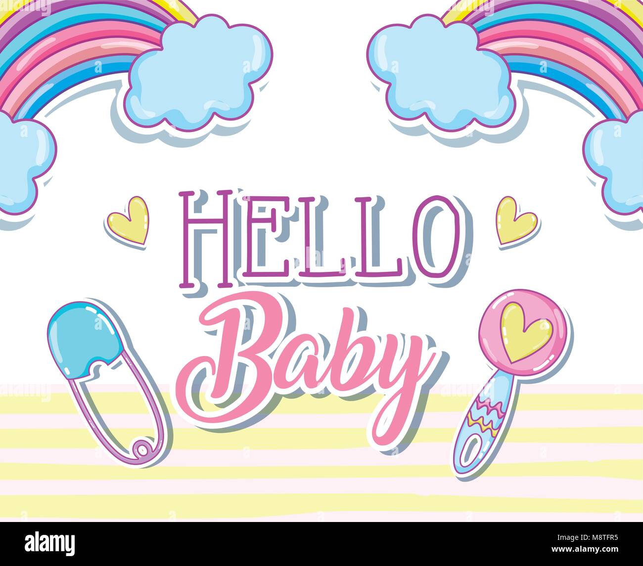 Hello baby card Stock Vector Image & Art - Alamy