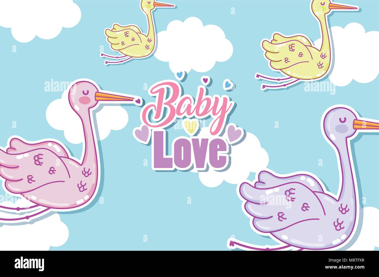 Baby love card with cute cartoons Stock Vector Image & Art - Alamy