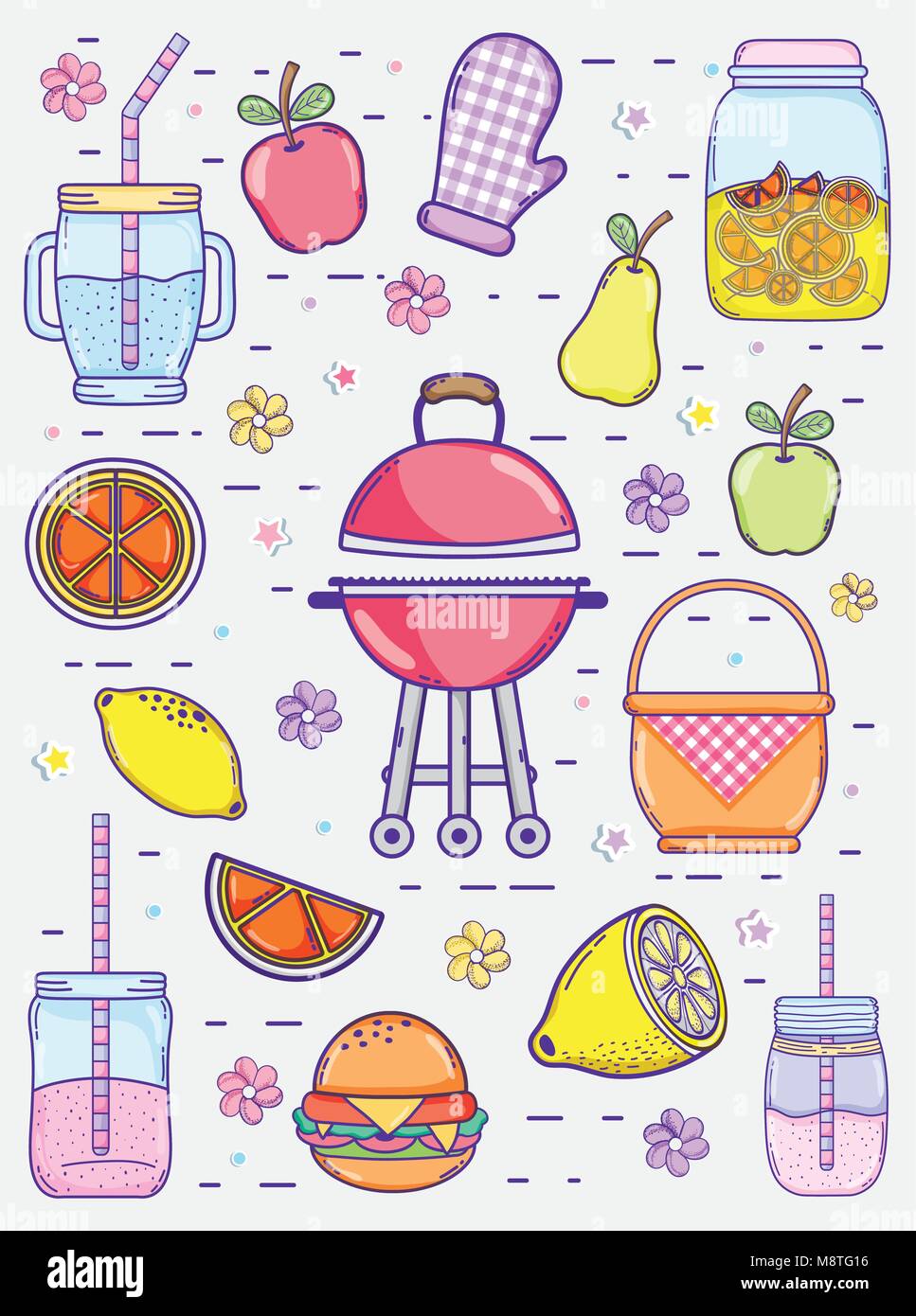 Summer food collection cartoons Stock Vector Image & Art - Alamy