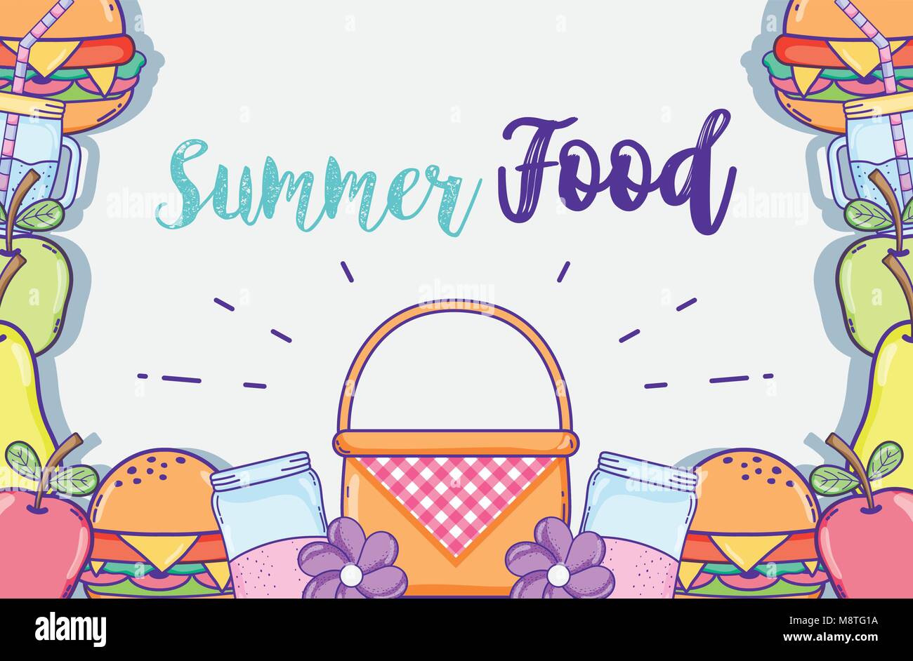 Fruits basket summer Stock Vector Images - Alamy