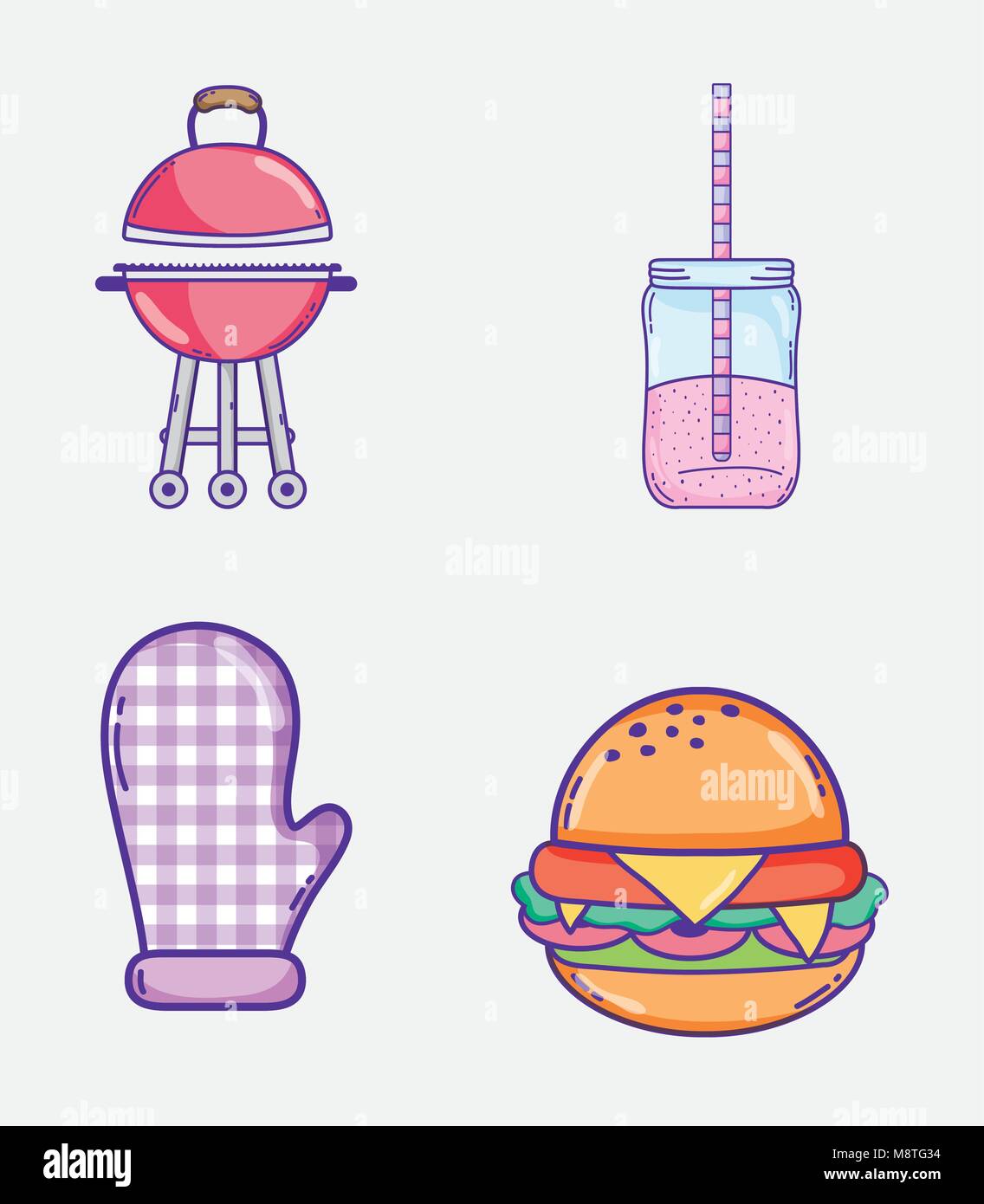 Summer food collection cartoons Stock Vector Image & Art - Alamy