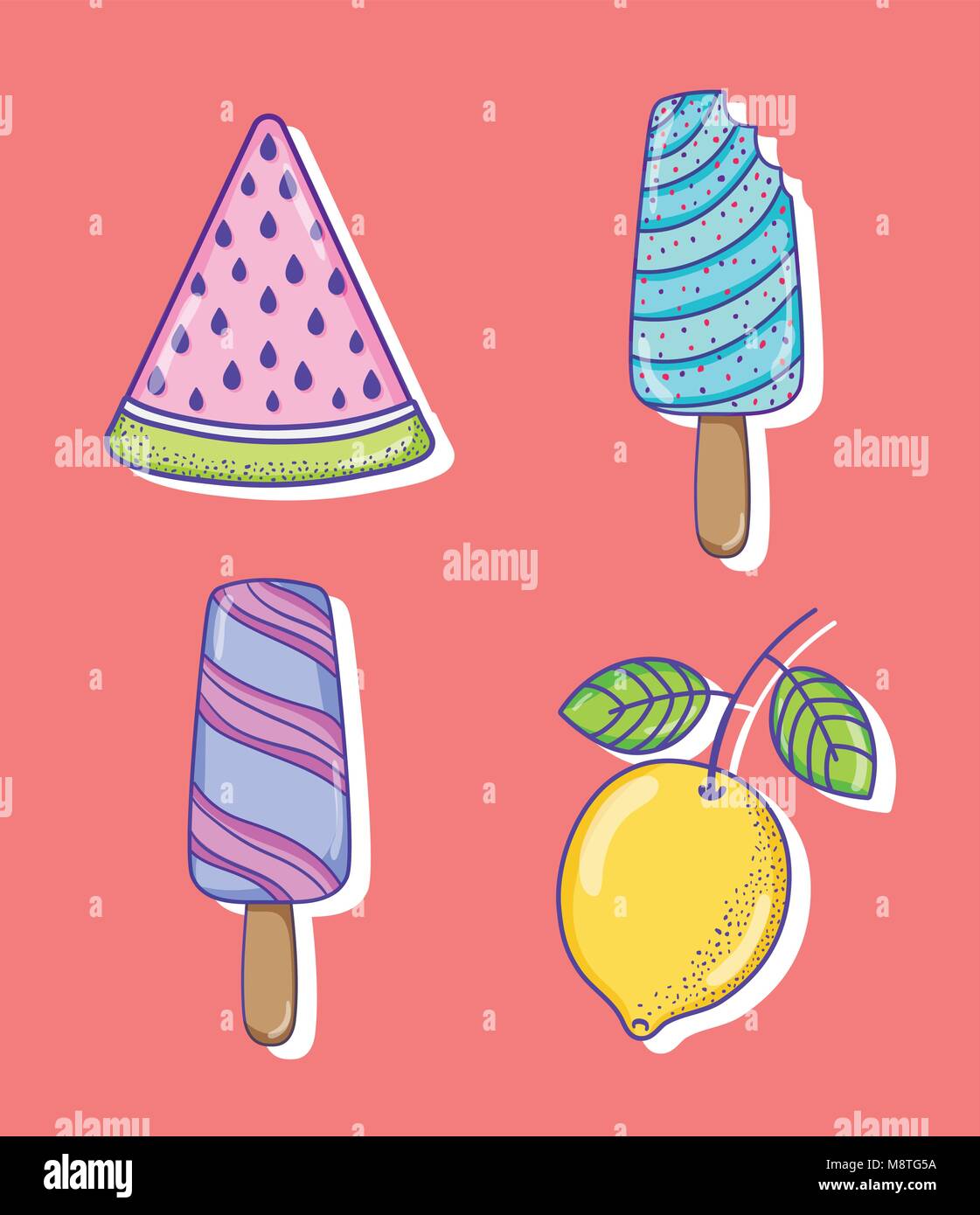 Popsicles and fruits Stock Vector Image & Art - Alamy