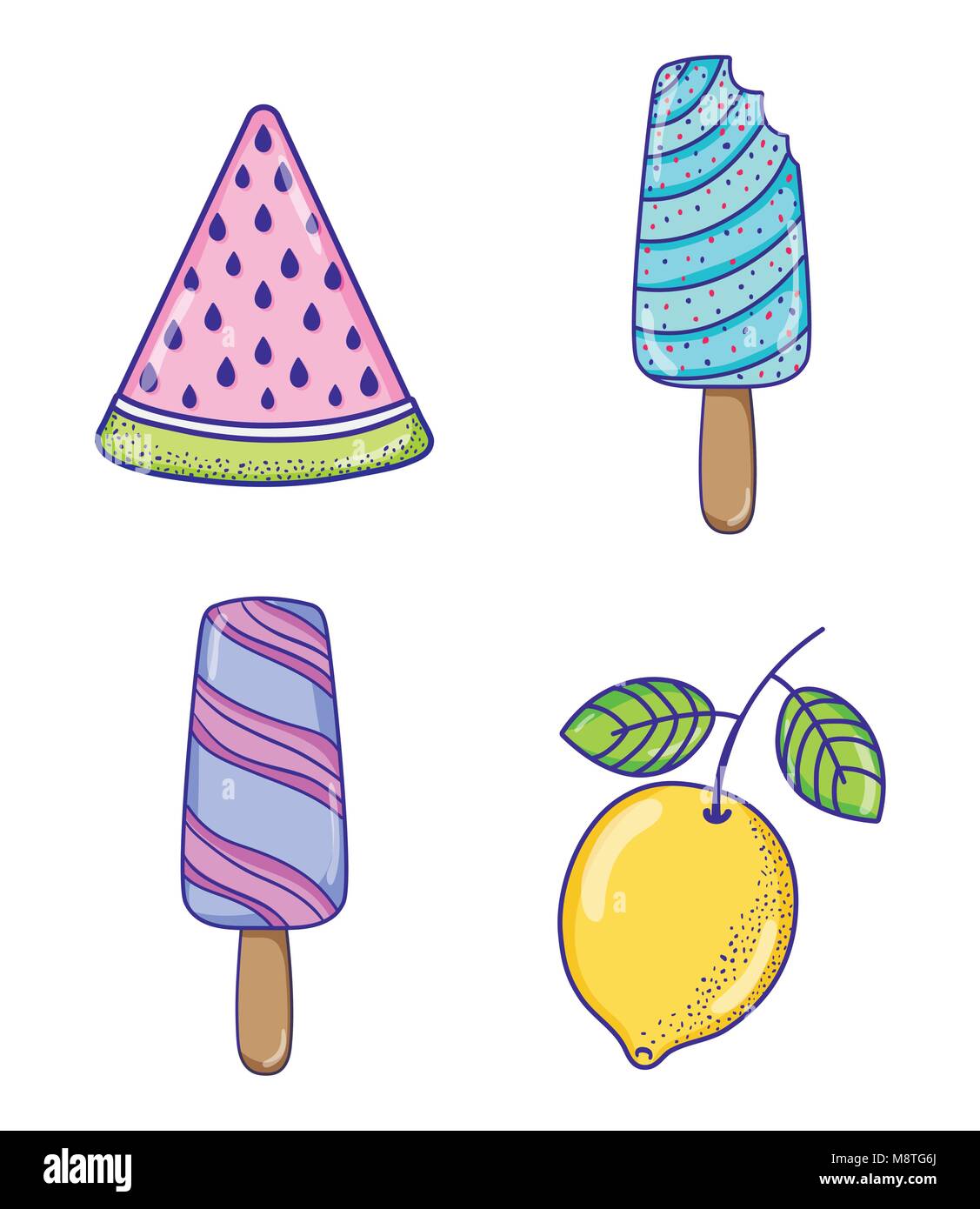 Popsicles and fruits Stock Vector Image & Art - Alamy