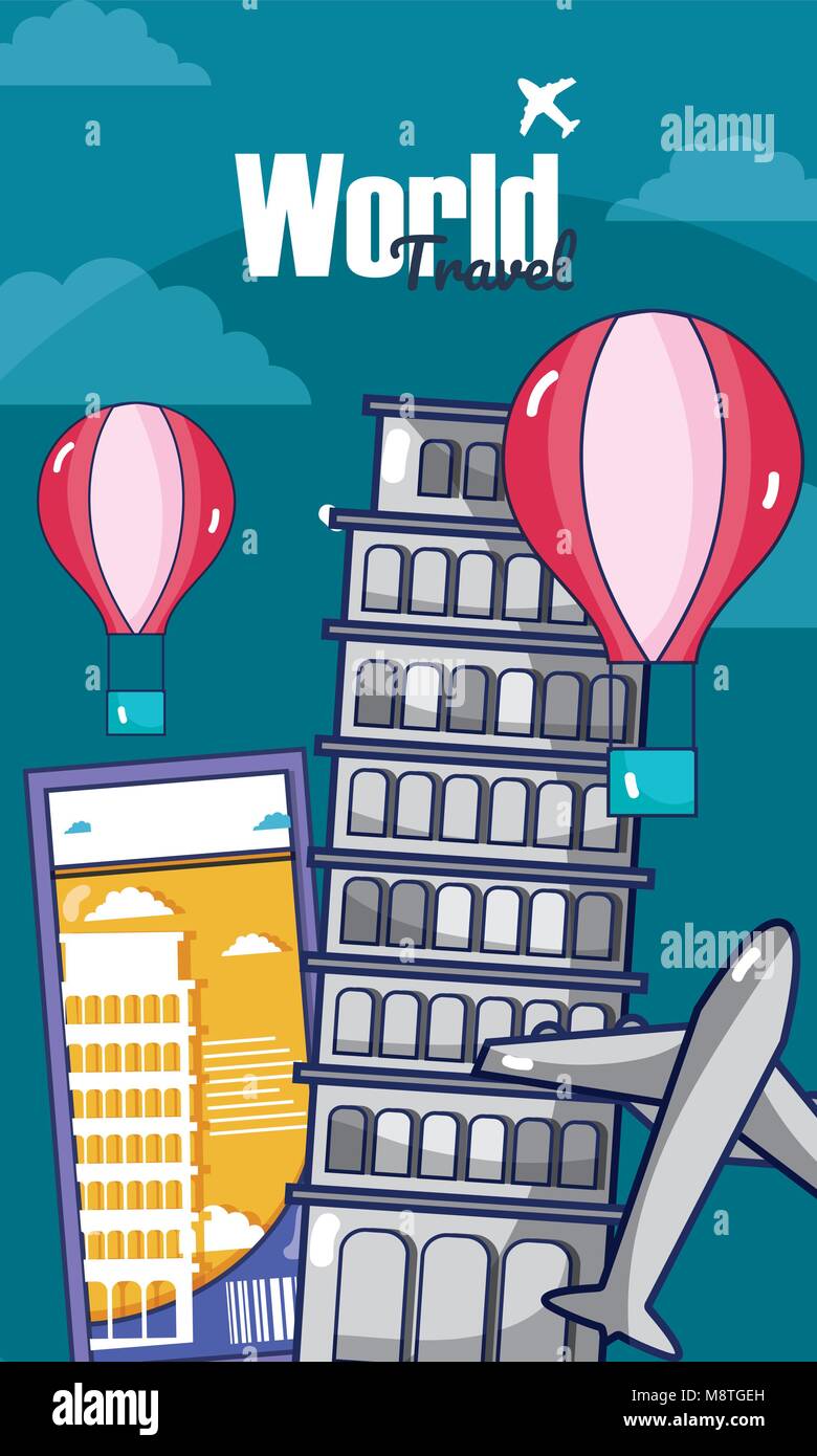 World travel card card over sky background Stock Vector Image & Art - Alamy