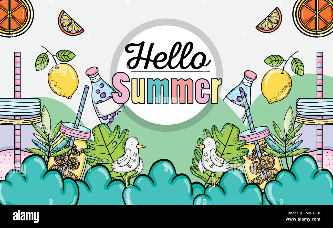 Hello summer cartoons Stock Vector Image & Art - Alamy