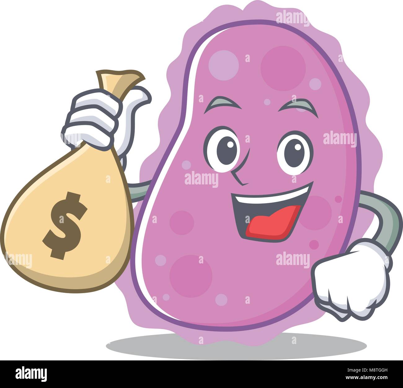 With money bag bacteria character cartoon style Stock Vector Image ...