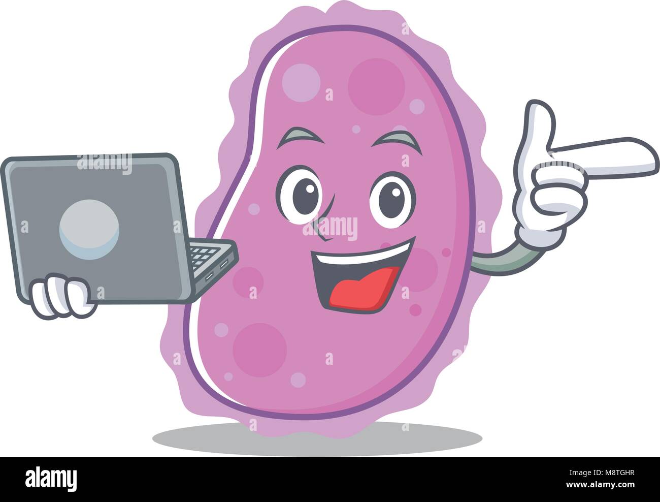 With laptop bacteria character cartoon style Stock Vector Image & Art ...