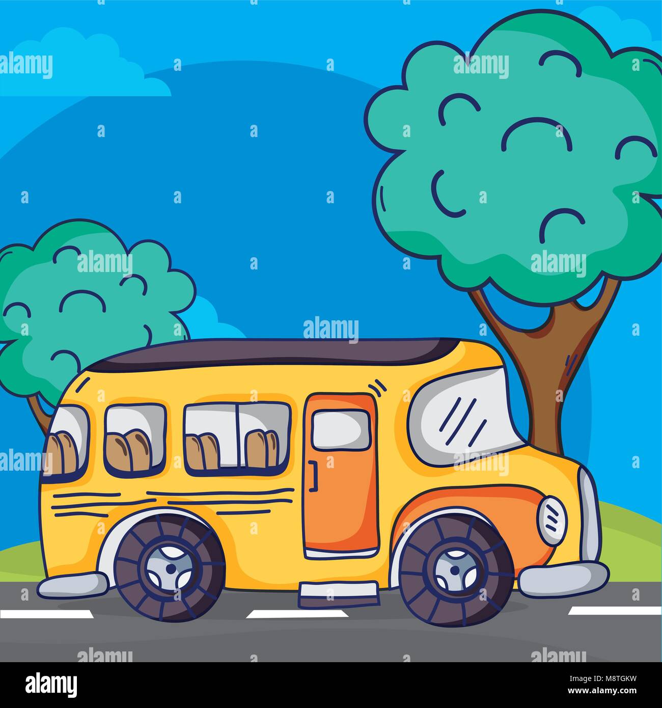 Passing school bus Stock Vector Images - Alamy