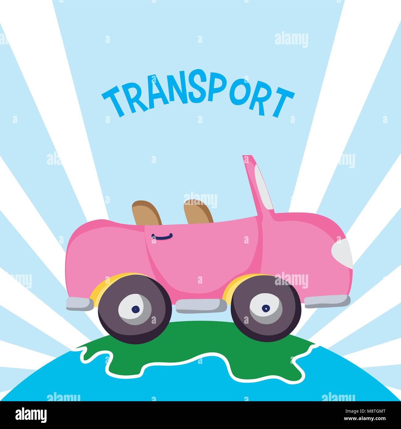 Pink convertible car Stock Vector Images - Alamy
