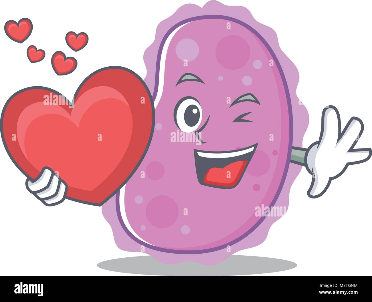 With heart bacteria mascot cartoon style Stock Vector Image & Art - Alamy