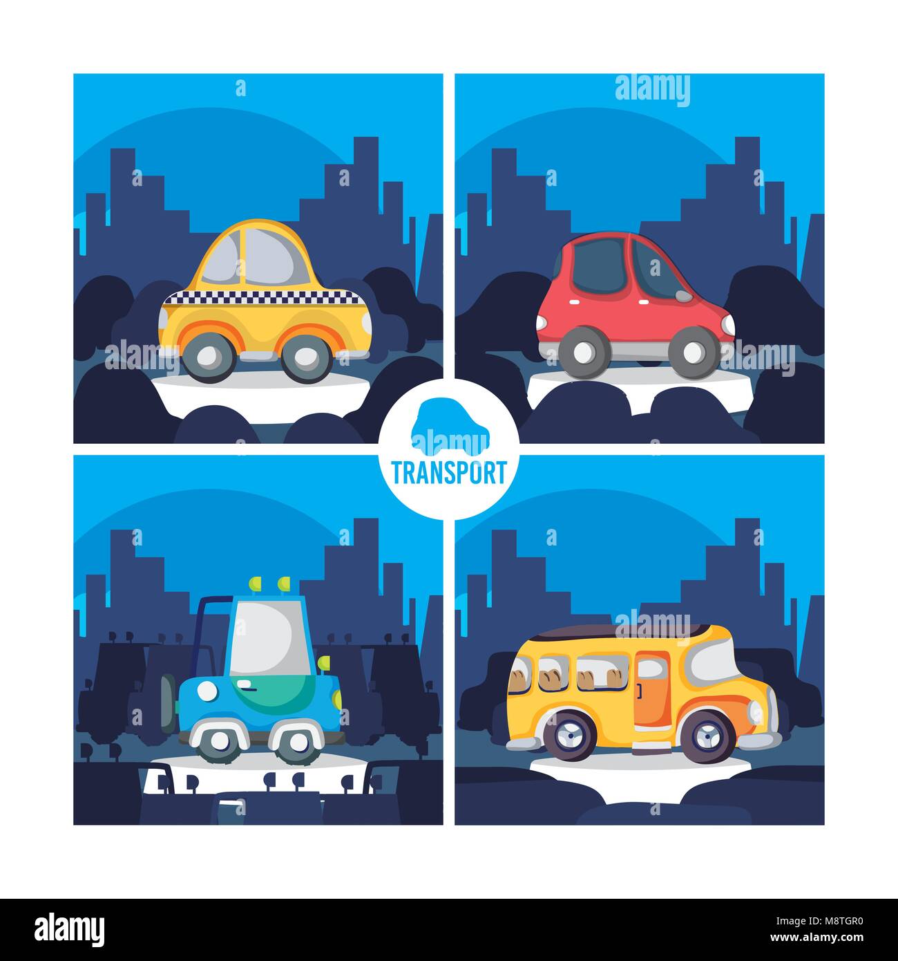 Set of cartoons vehicles Stock Vector Image & Art - Alamy
