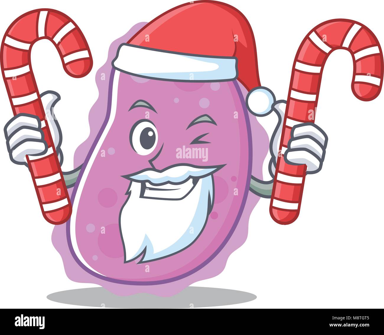 Santa with candy bacteria mascot cartoon style Stock Vector Image & Art ...