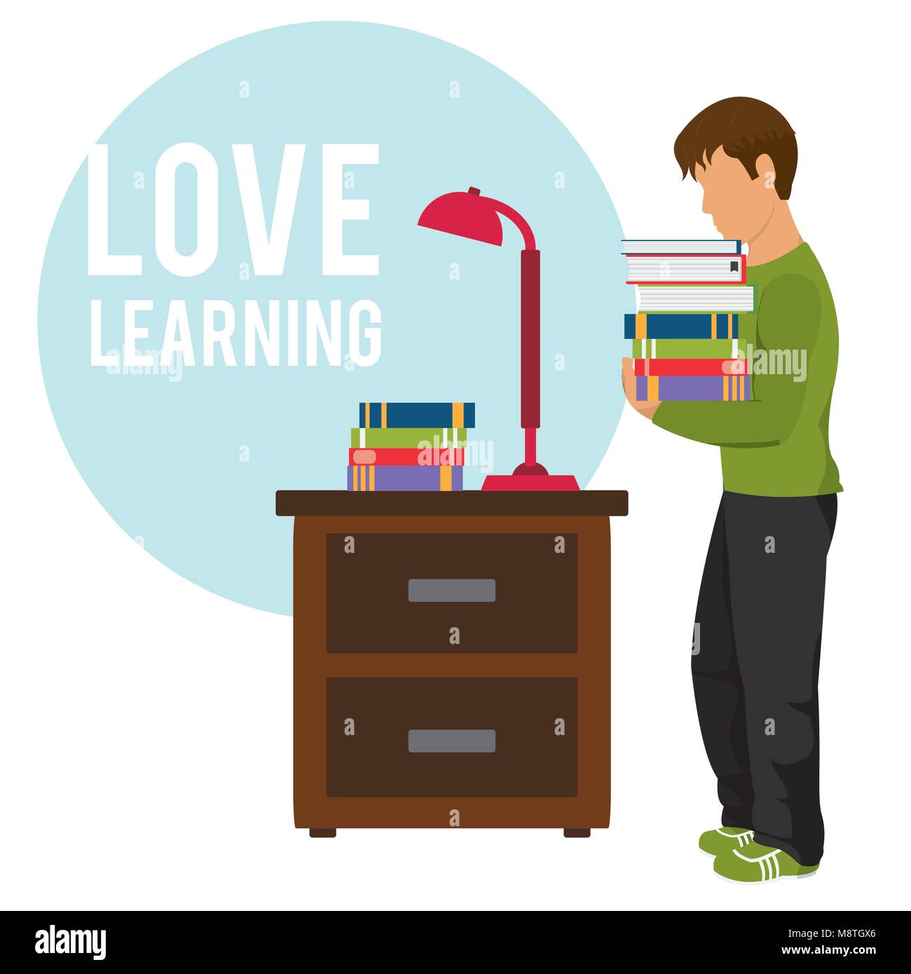 Student lamp books Cut Out Stock Images & Pictures - Alamy