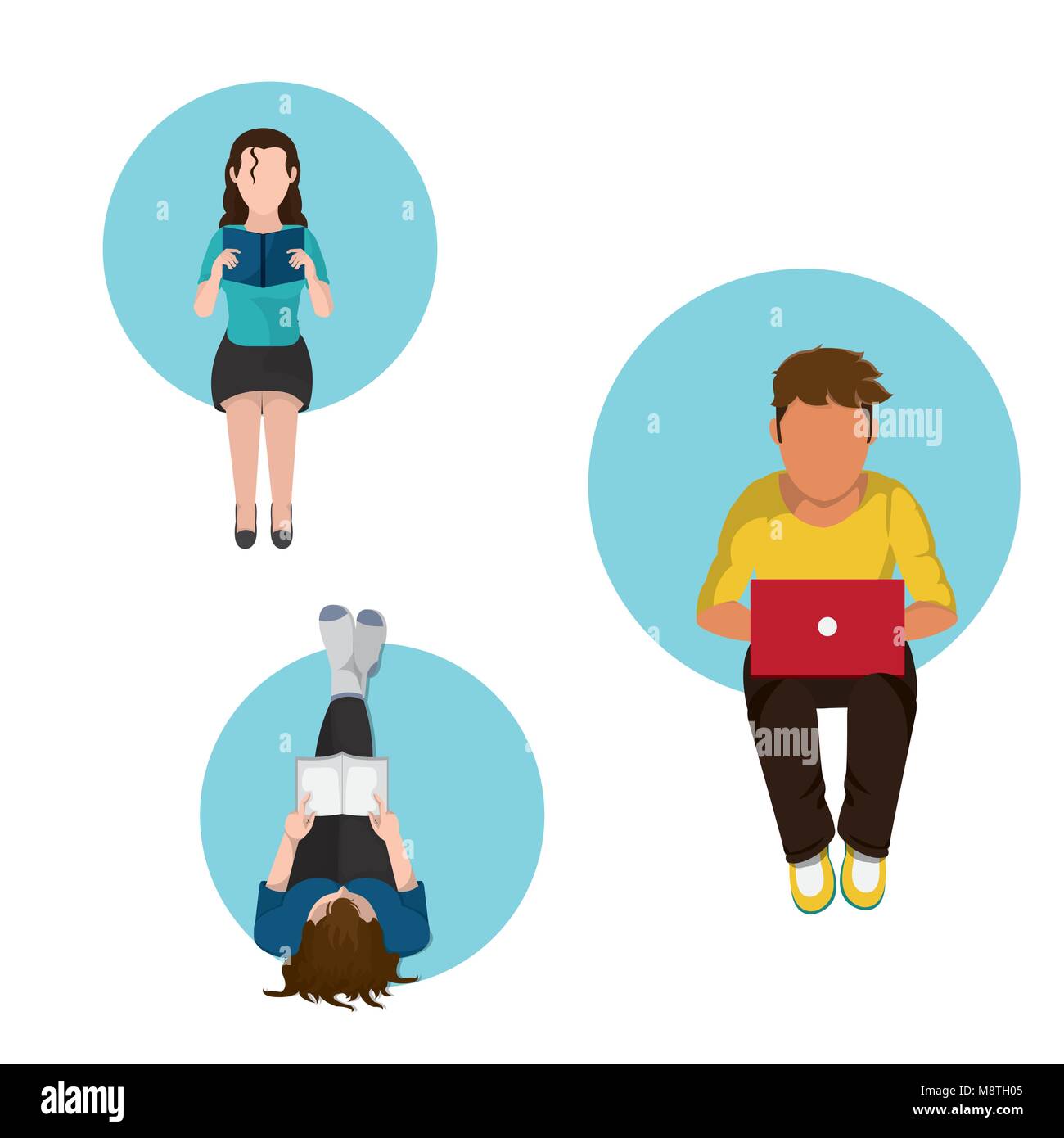 Woman learning from tablet Stock Vector Image & Art - Alamy