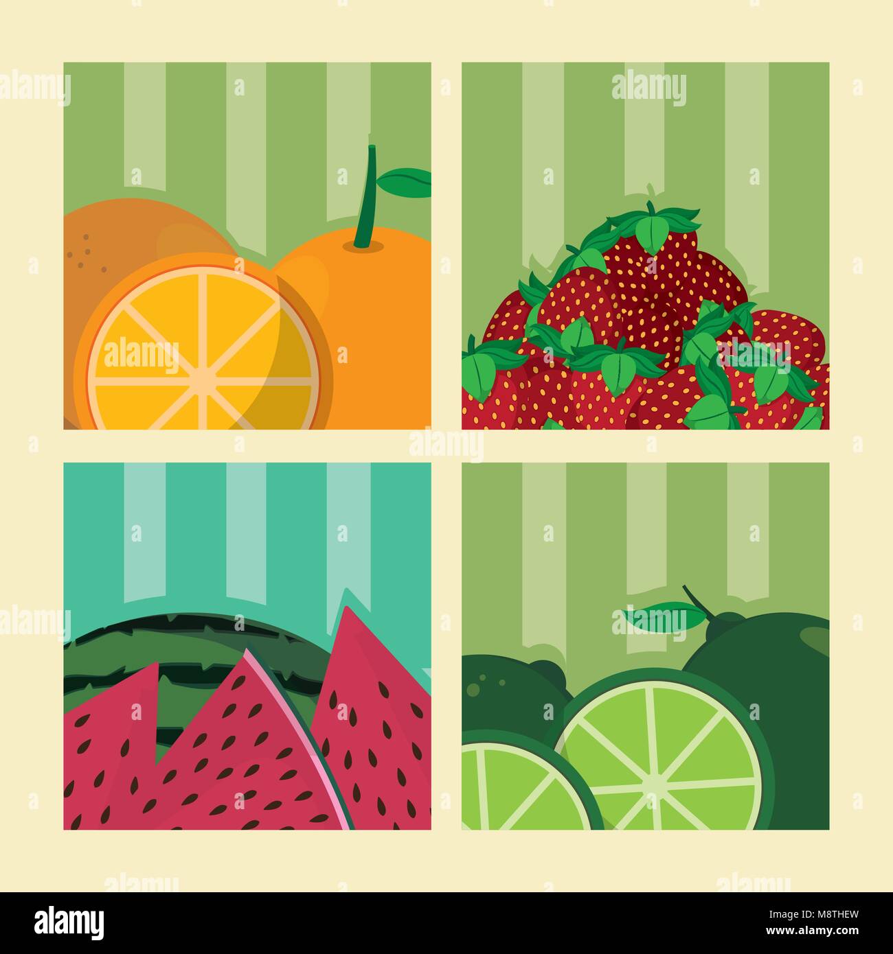Set of fruits cartoons Stock Vector Image & Art - Alamy