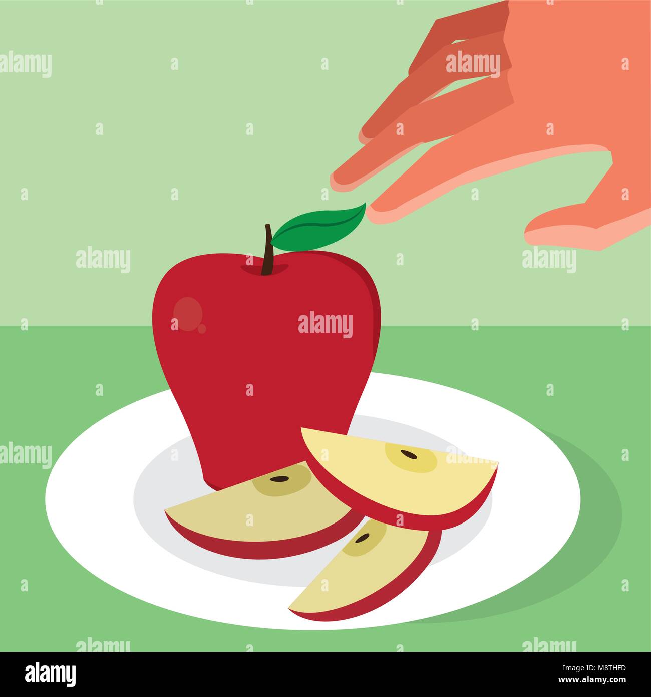 Hand grabbing an apple Stock Vector Image & Art - Alamy