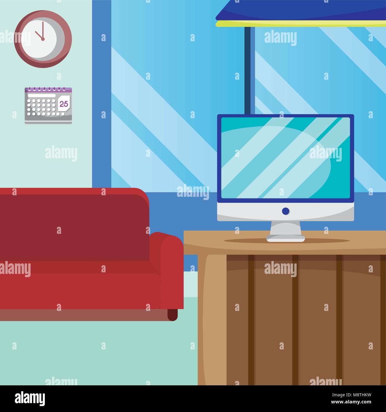 Empty room clock on Stock Vector Images - Alamy