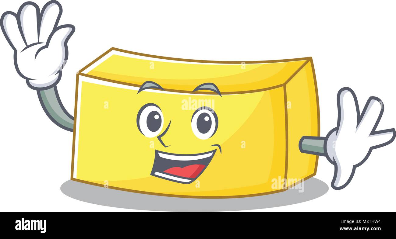 Waving butter character cartoon style Stock Vector Image & Art - Alamy