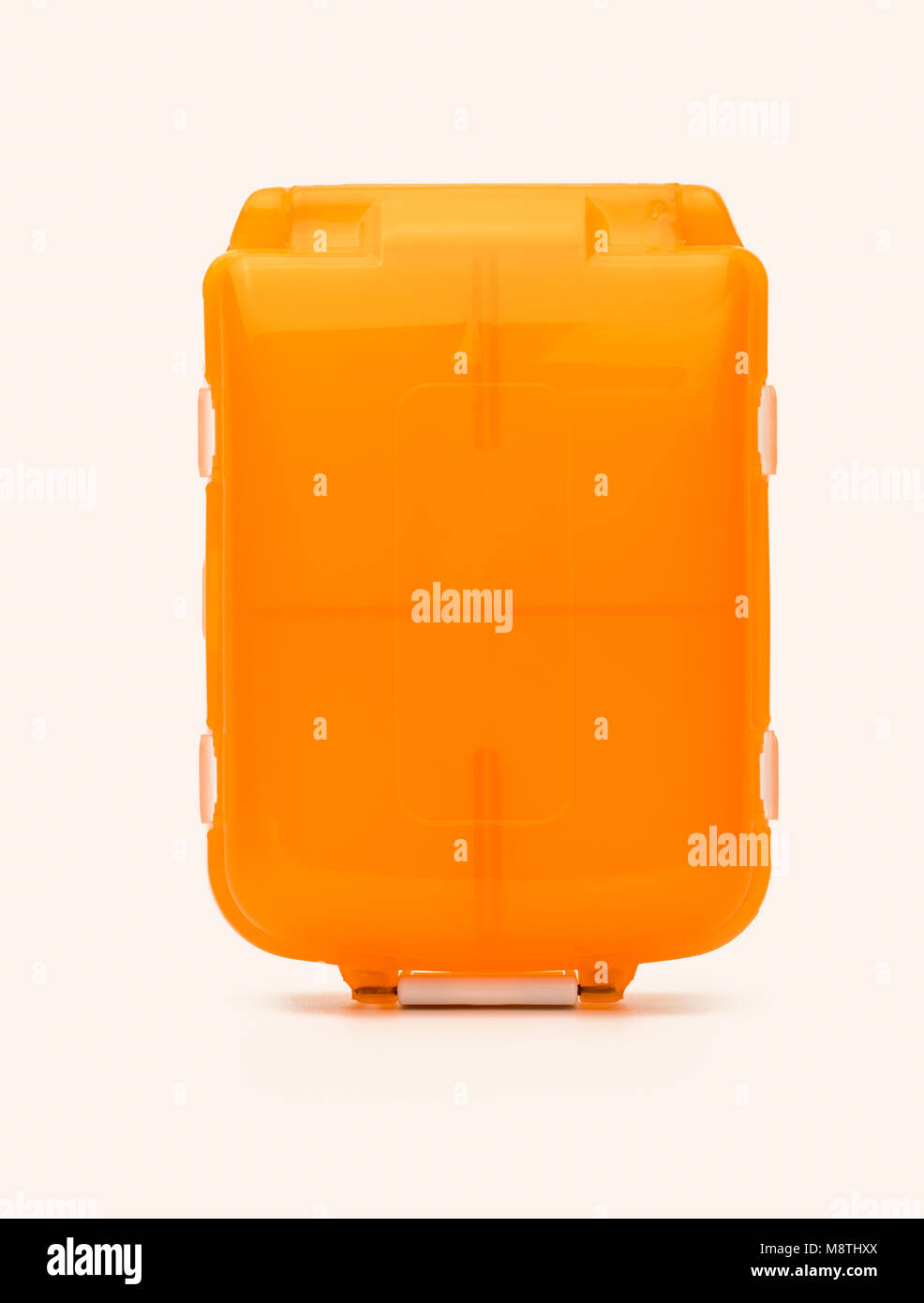 Orange pills box isolated on white background with copy space Stock ...