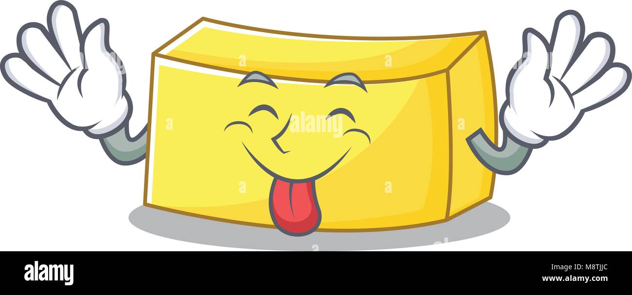 Tongue out butter mascot cartoon style Stock Vector Image & Art - Alamy