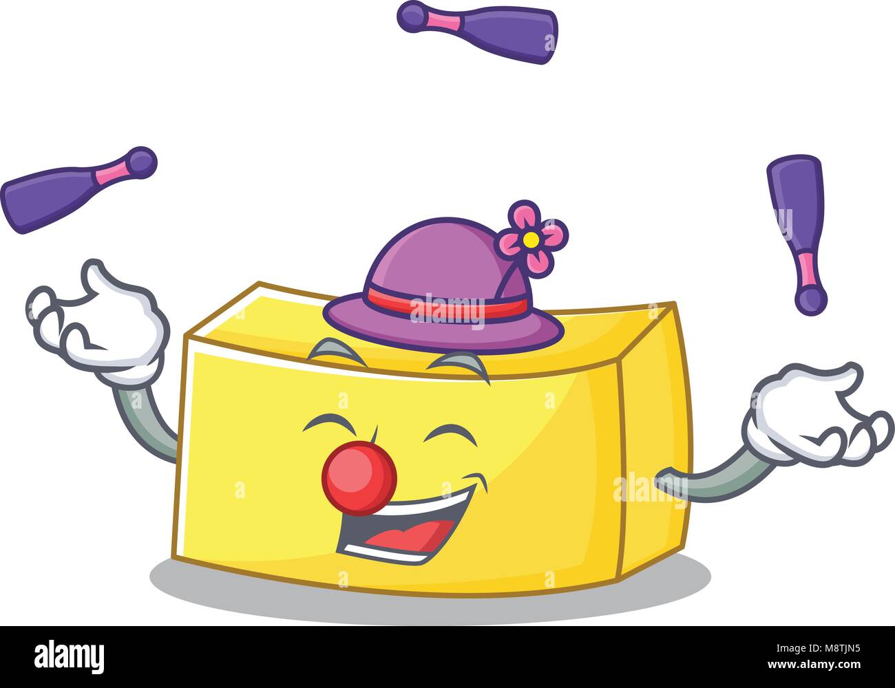 Juggling butter mascot cartoon style Stock Vector Image & Art - Alamy