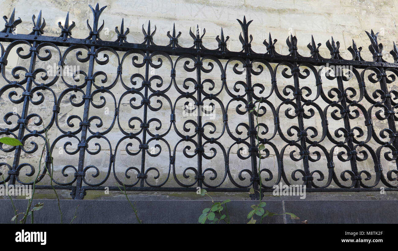 Wrought iron railing on Dutch Building in Valkenburg Stock Photo - Alamy