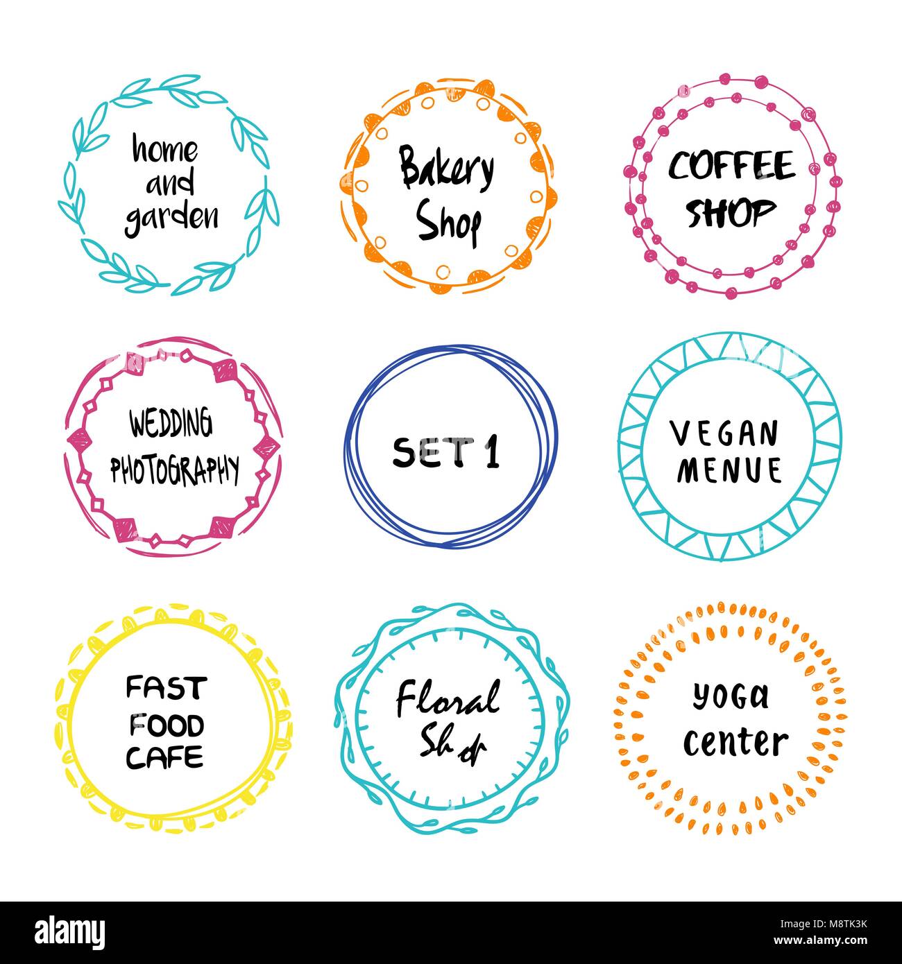 Round frame vector hi-res stock photography and images - Alamy