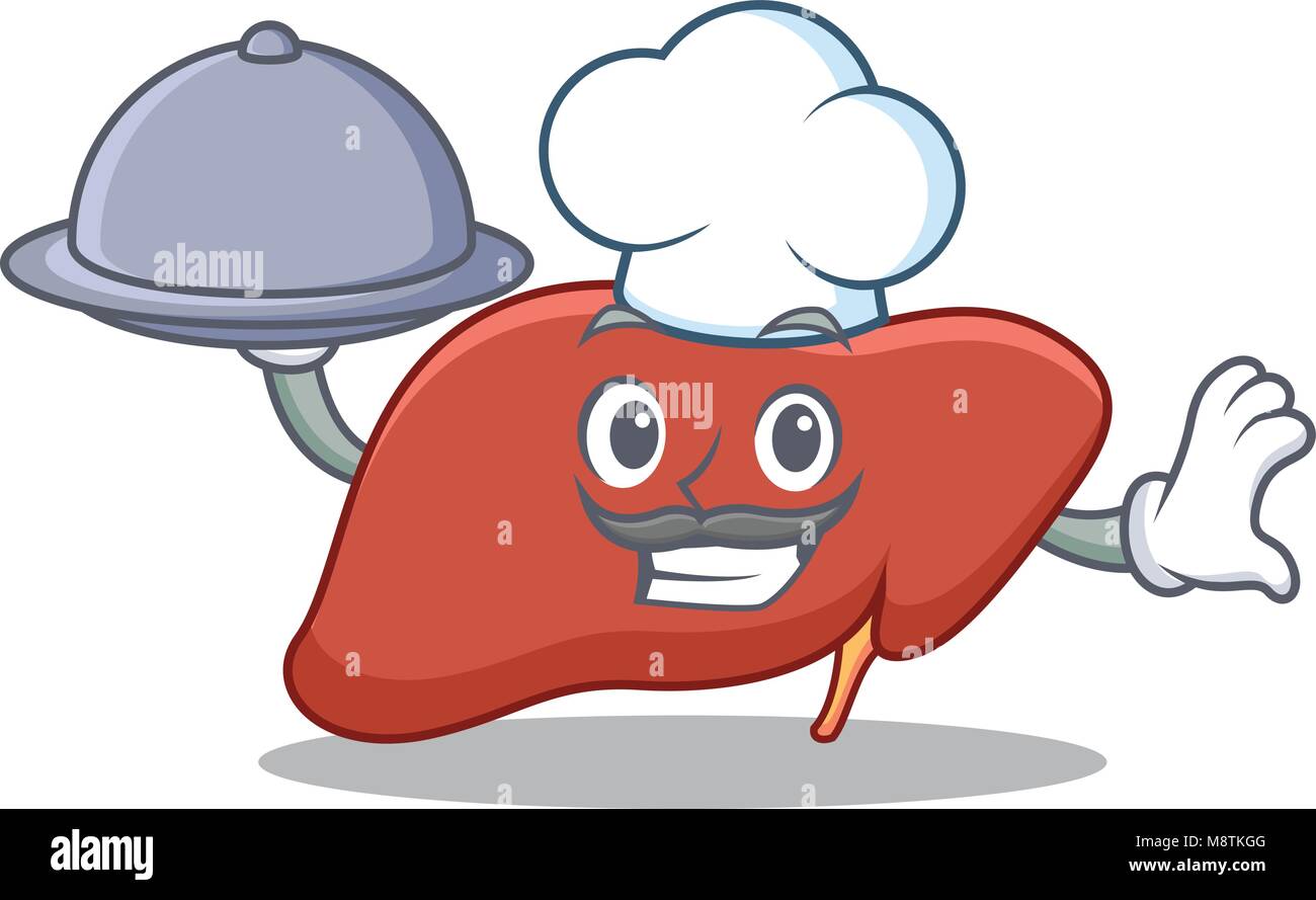 Chef with food liver mascot cartoon style Stock Vector Image & Art - Alamy