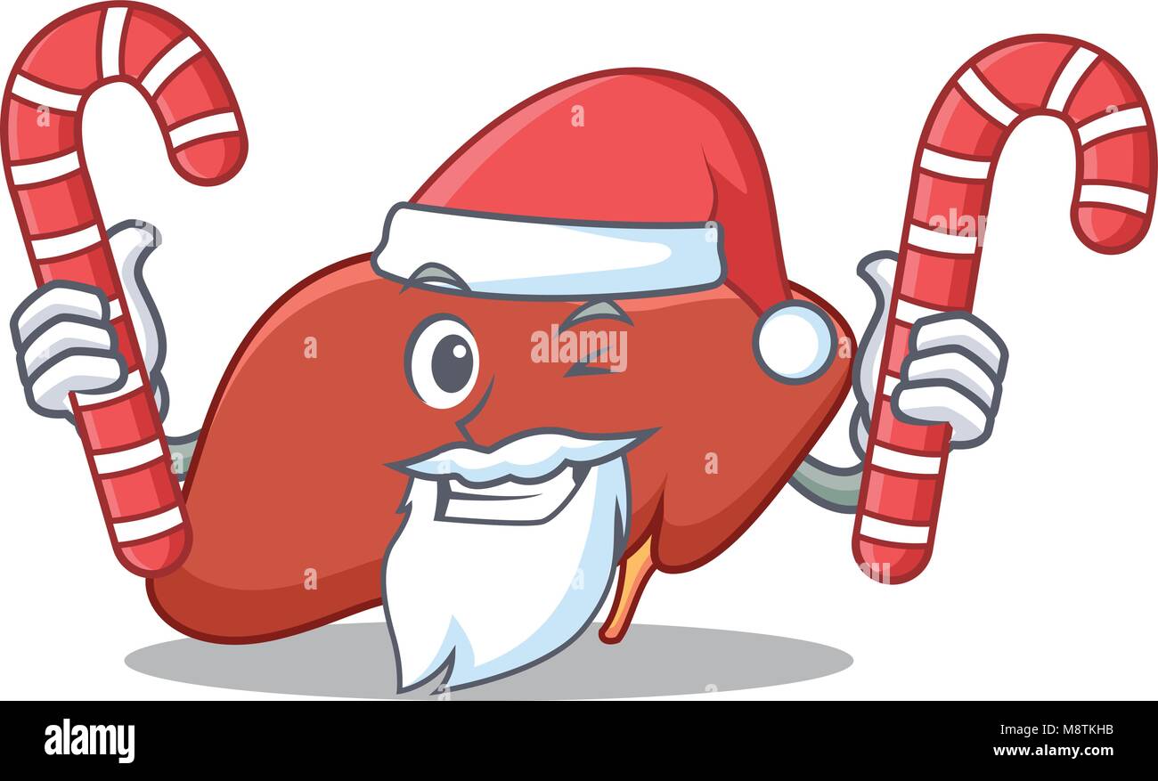 Santa with candy liver mascot cartoon style Stock Vector Image & Art ...